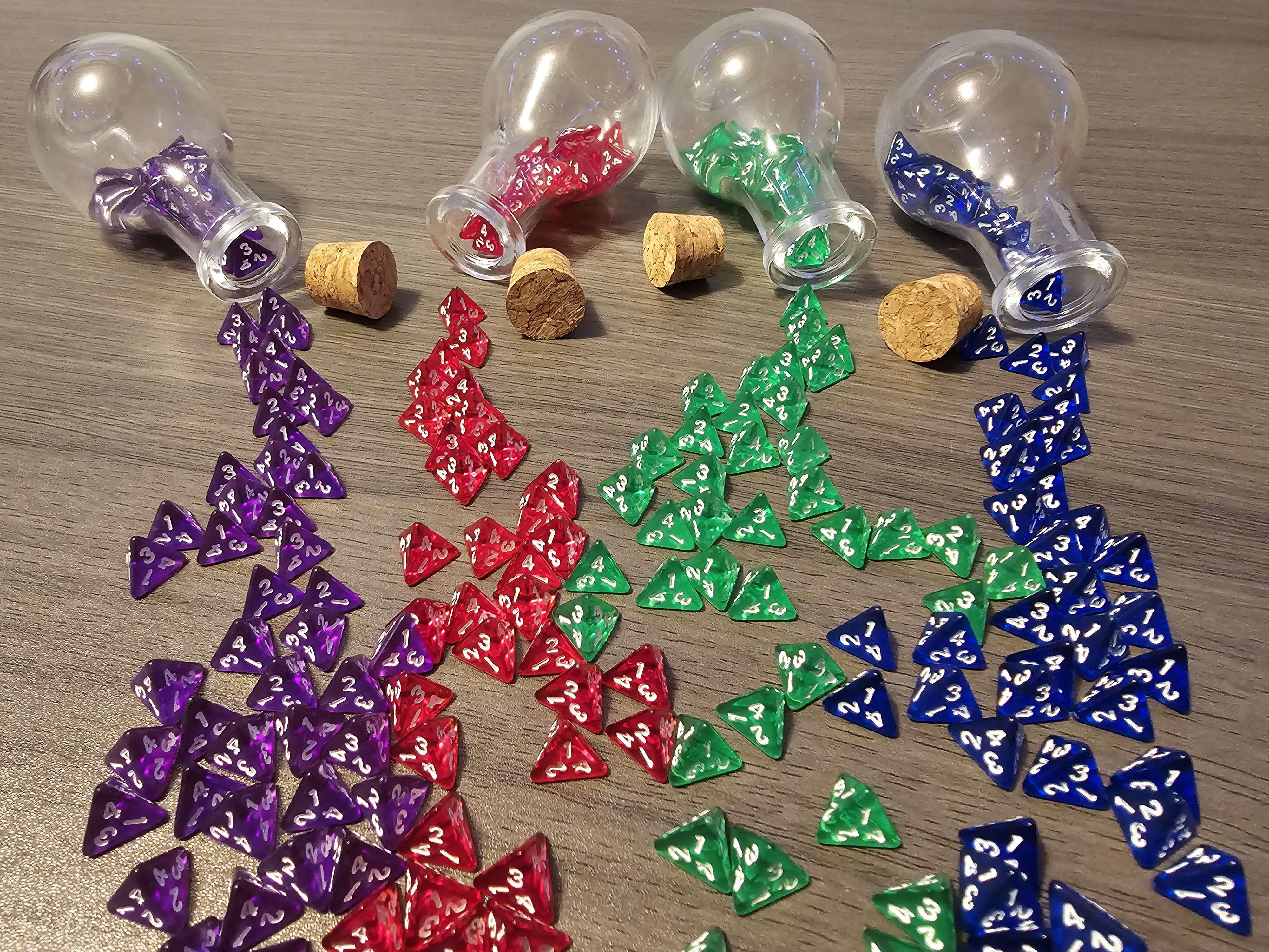 Set of Mini D4 for 5E Healing Potion Props